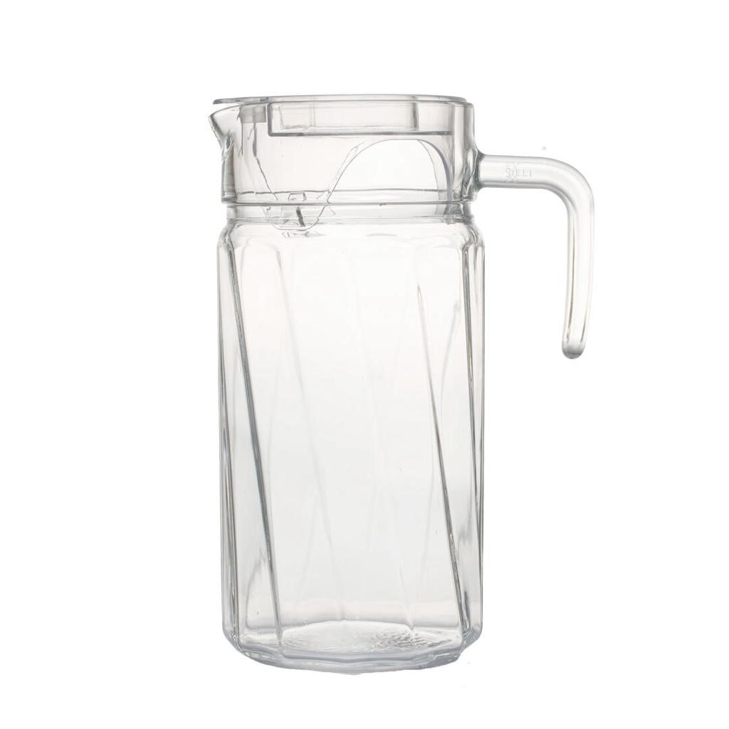 Delisoga Textured Glass Water Jug with Lid | Premium Serving Pitcher