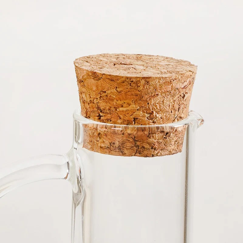 Borosilicate Glass Oil Vinegar Bottle Set with Stand 3pc